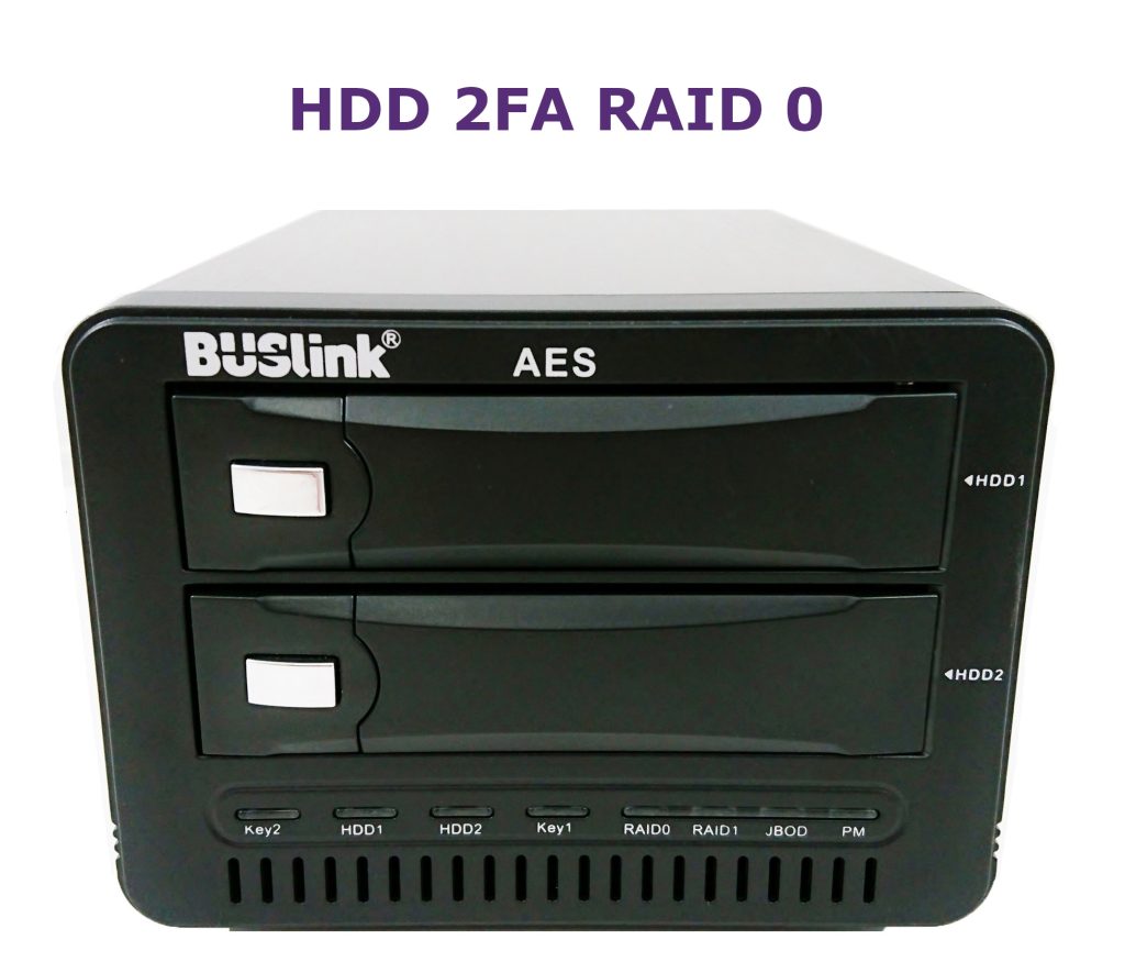 2FA Dual Keys 2-Bays RAID 0 HDD USB 3.2 Gen 1 (3.0)/eSATA CipherShield ...