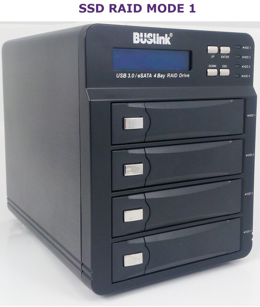 4-Bay RAID SSD Mode 1 USB 3.2 Gen 1 5Gbps/eSATA Encrypted External ...